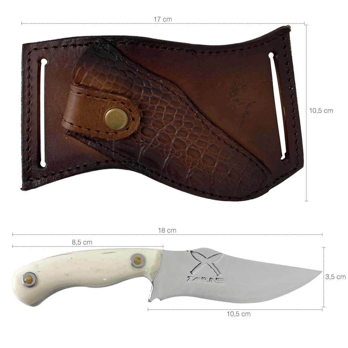 Faca Coreadeira Mini Knife 4' Lamina Aço Inox 420C Full Tang Cabo de ...