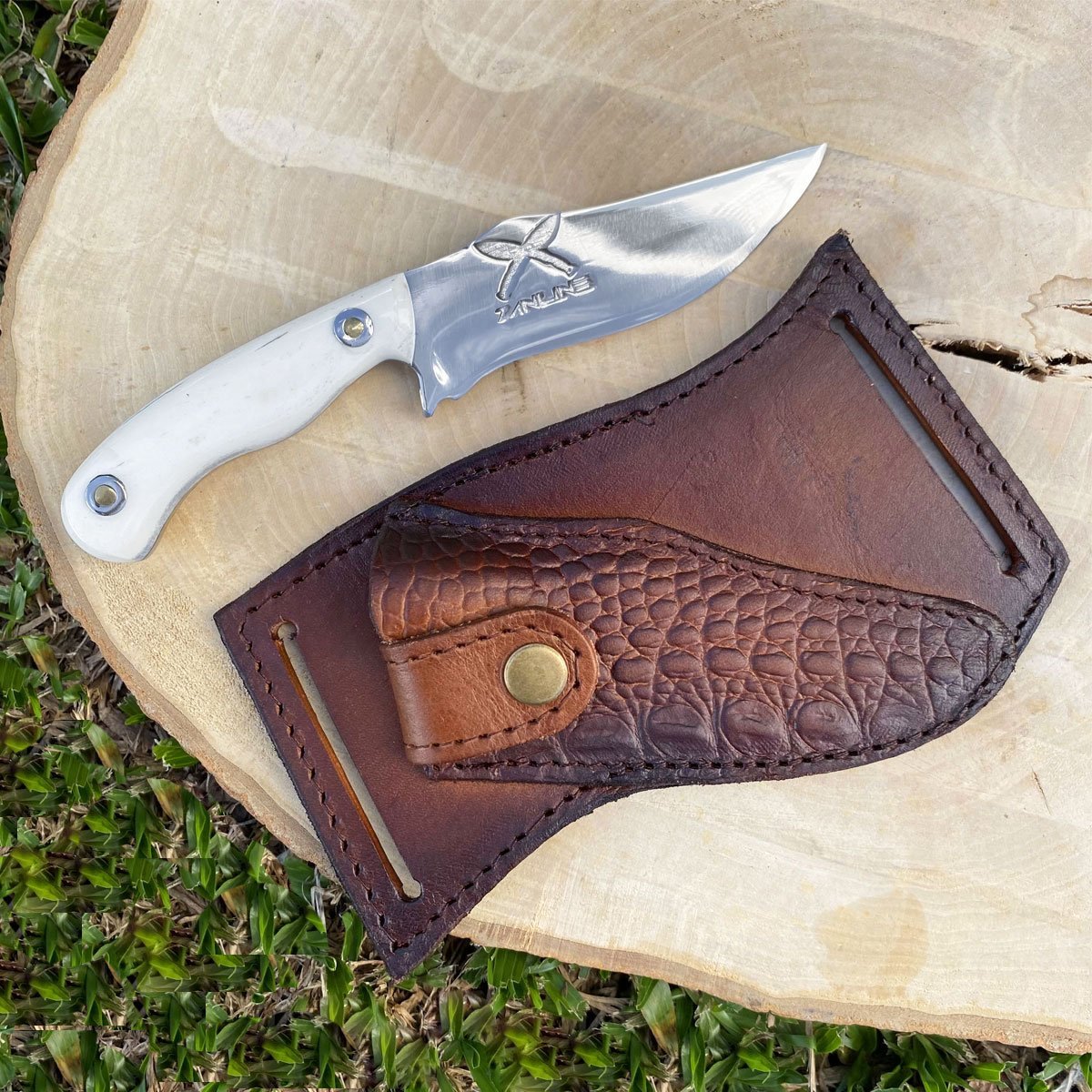 Faca Coreadeira Mini Knife 4' Lamina Aço Inox 420C Full Tang Cabo de ...