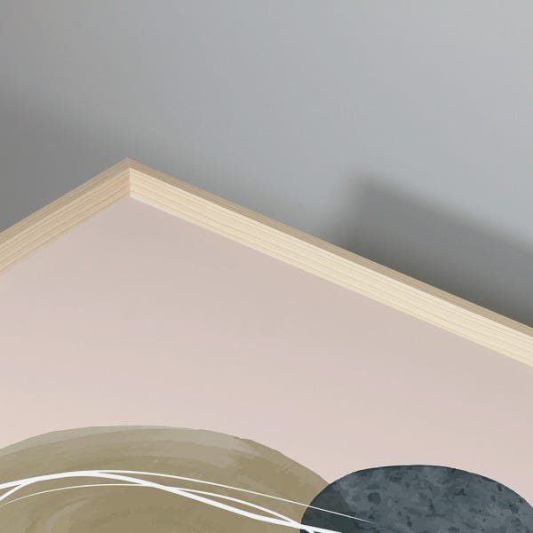 Conjunto 3 Quadros com Moldura Abstrato Color MADEIRA CLARA - Médio ...