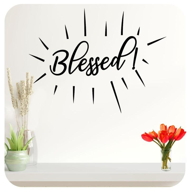 Adesivo Parede Frase Blessed 4 | MadeiraMadeira