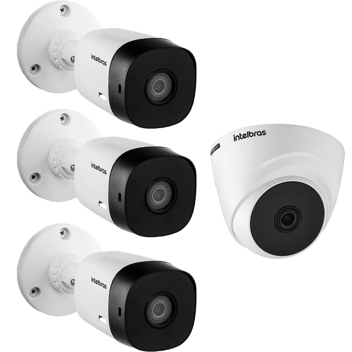 Kit 3 Câm VHD 1220B e 1 Câm 1220D Full HD 20m App Intelbras | MadeiraMadeira