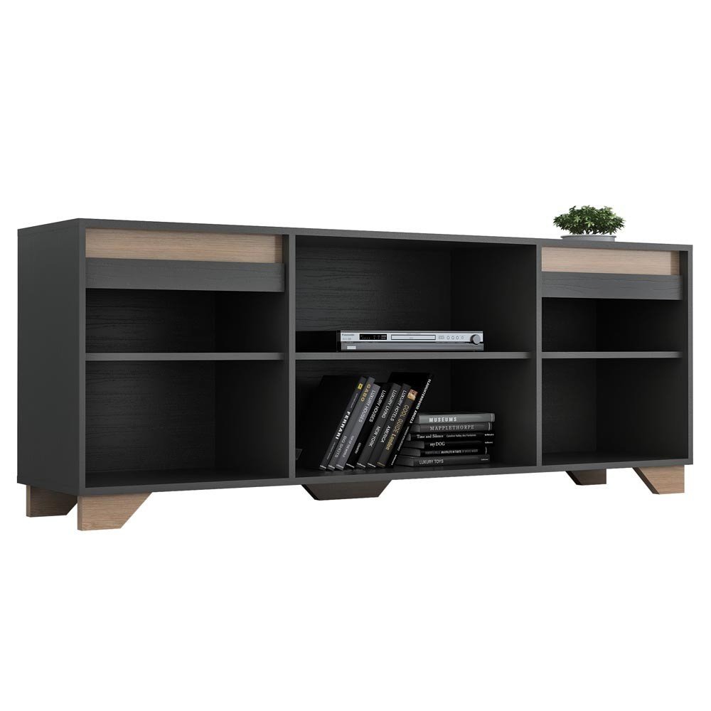 Rack para TV Até 40 Polegadas Benevello 2 Portas Grafite - Pnr Móveis | MadeiraMadeira