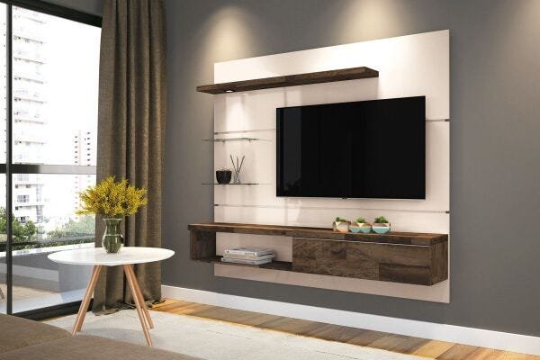 Home Painel Para Tv Até 55 Polegadas Ores Off White- Deck | MadeiraMadeira