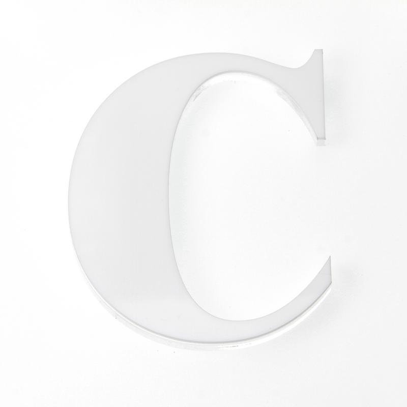 Letra Acrílico C Kami Branco 11 Cm | MadeiraMadeira