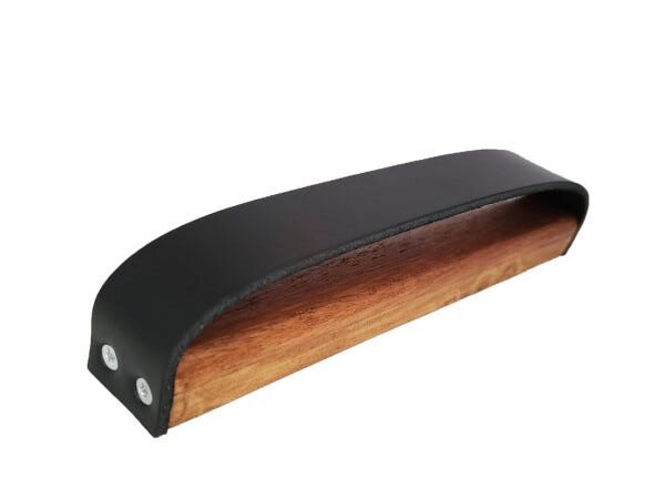 Puxador Wood - Couro Legítimo Vermelho:Preto | MadeiraMadeira