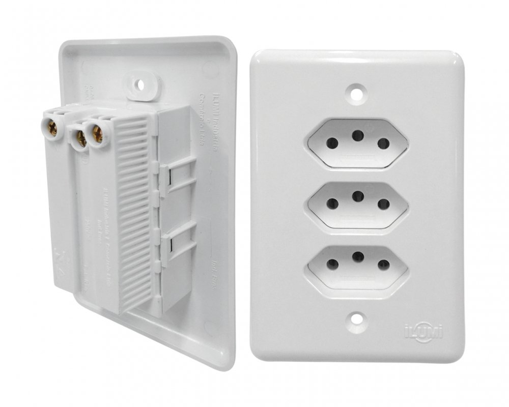 Tomada Ilumi Stylus Tripla (3 Tom ) 20a 250v 201211 | MadeiraMadeira