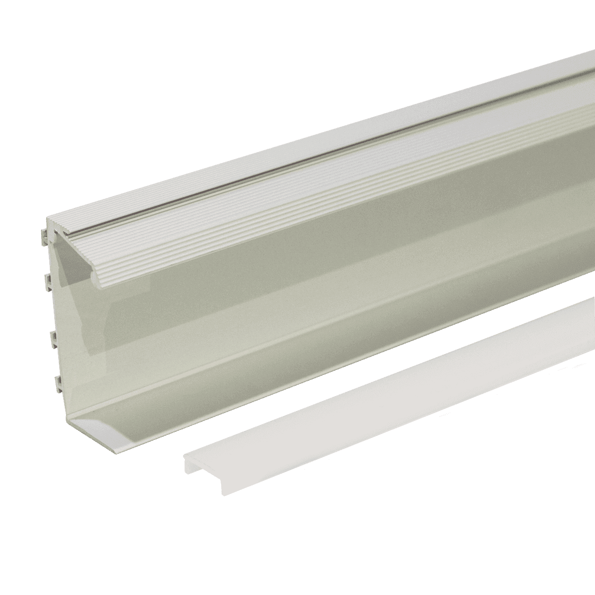 Rodapé Invertido Inclinado Arkas em Aluminio com Aba para LED 50mm x ...