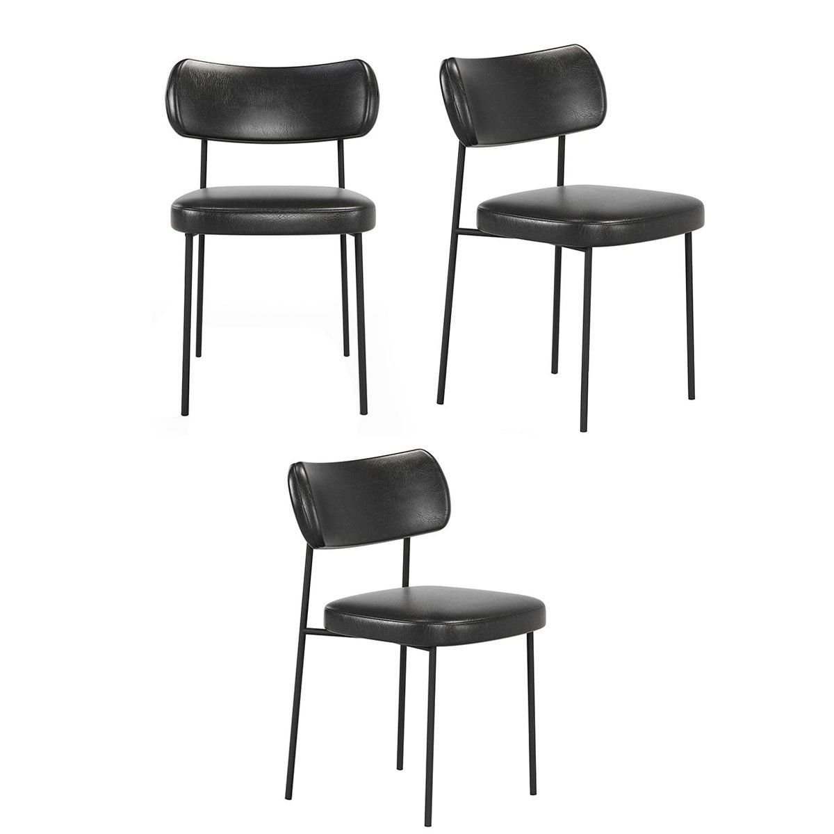 Kit 5 Cadeiras Mona para Sala Jantar Gourmet em Aço-couríssimo-preto ...