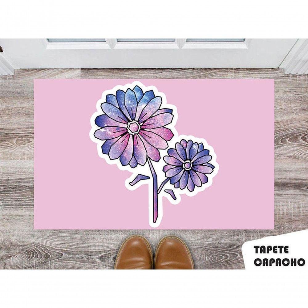 Tapete Capacho Personalizado Flores Universo | MadeiraMadeira