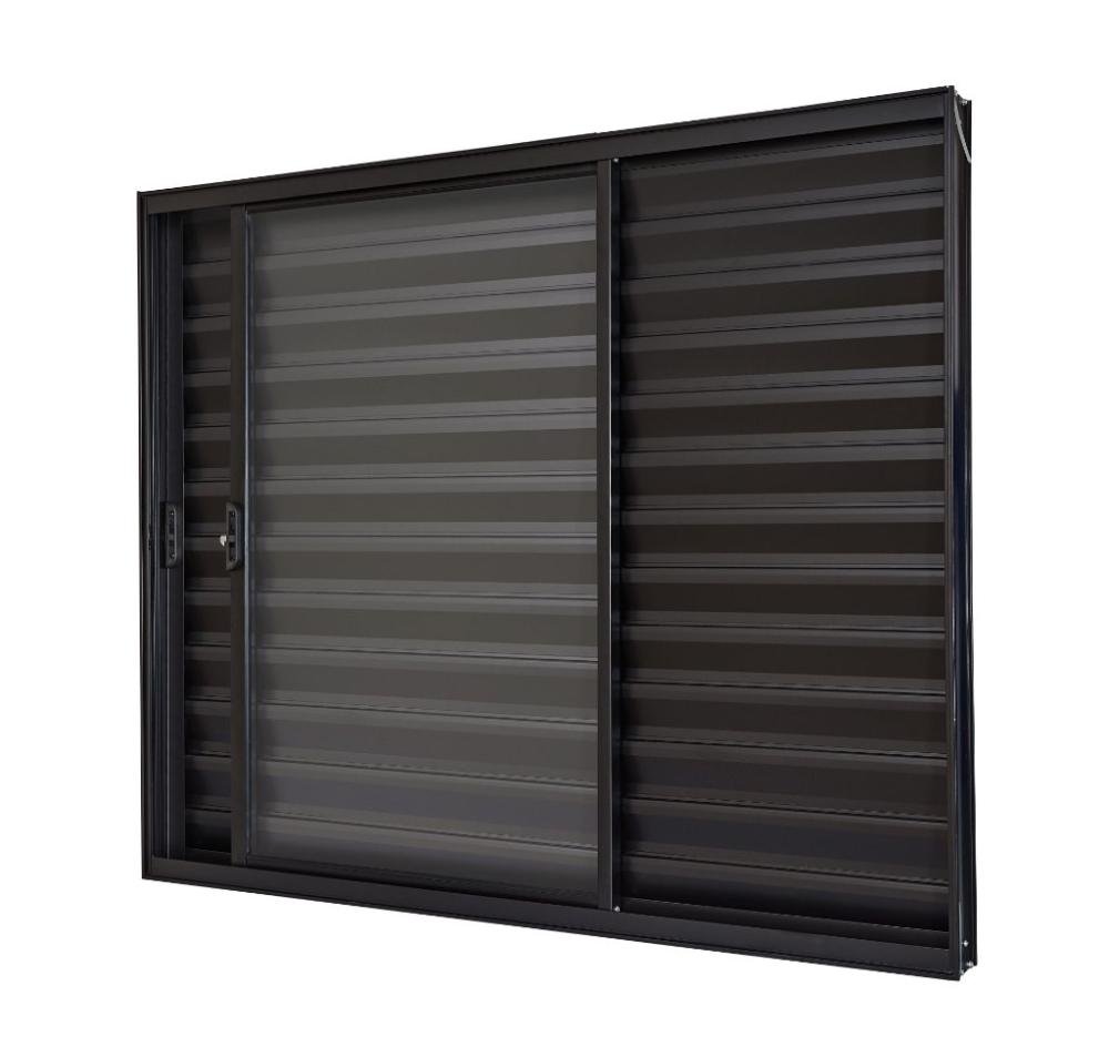 Janela de alumínio veneziana Classic 03 folhas Preto - 100x150 ...
