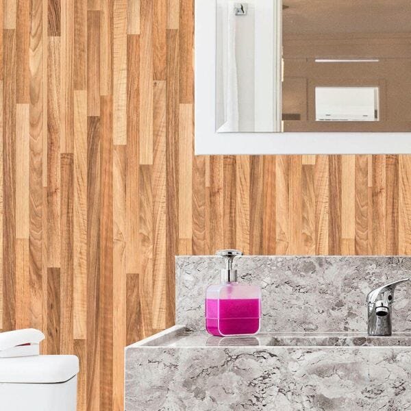 Papel De Parede Adesivo Madeira Liso Sala Cozinha Auto-Adesivo ...