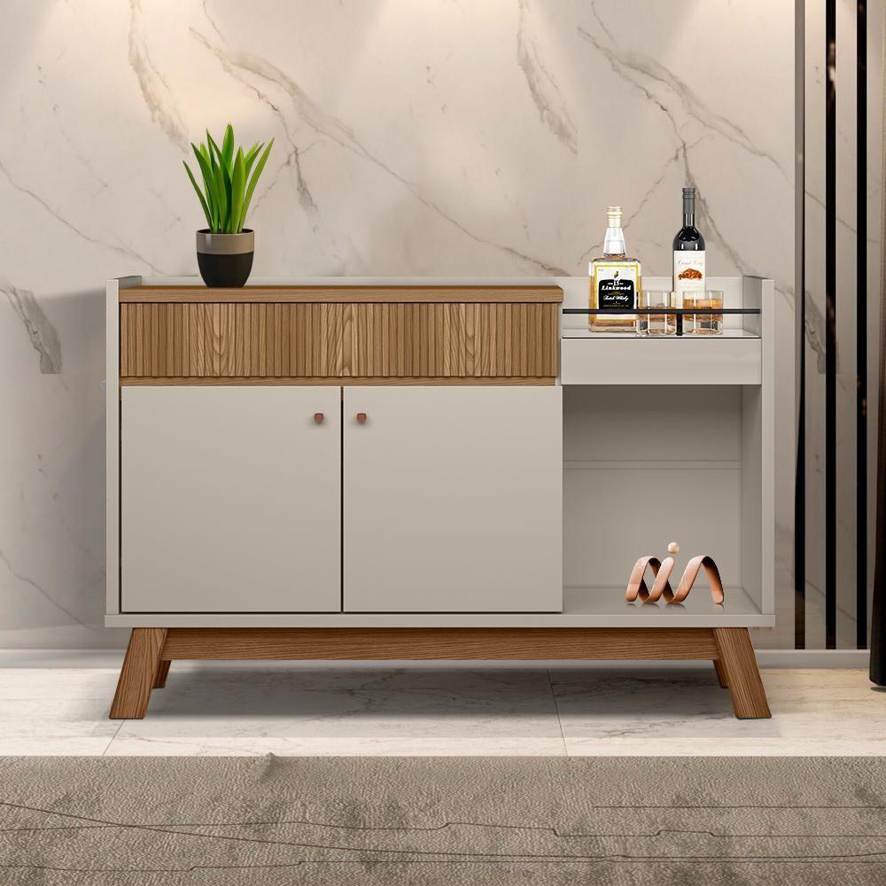 Buffet para Sala de Jantar 2 Portas Amêndoa Off White Shopjm ...