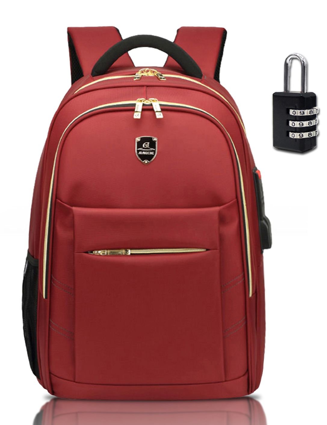 Mochila Executiva Laptop Reforçada M1801 Vermelho C/ Cadeado Maideng ...