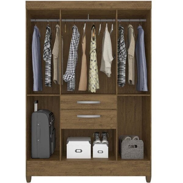 Guarda-Roupa Solteiro Rubi 6 Portas 2 Gavetas Moval | MadeiraMadeira