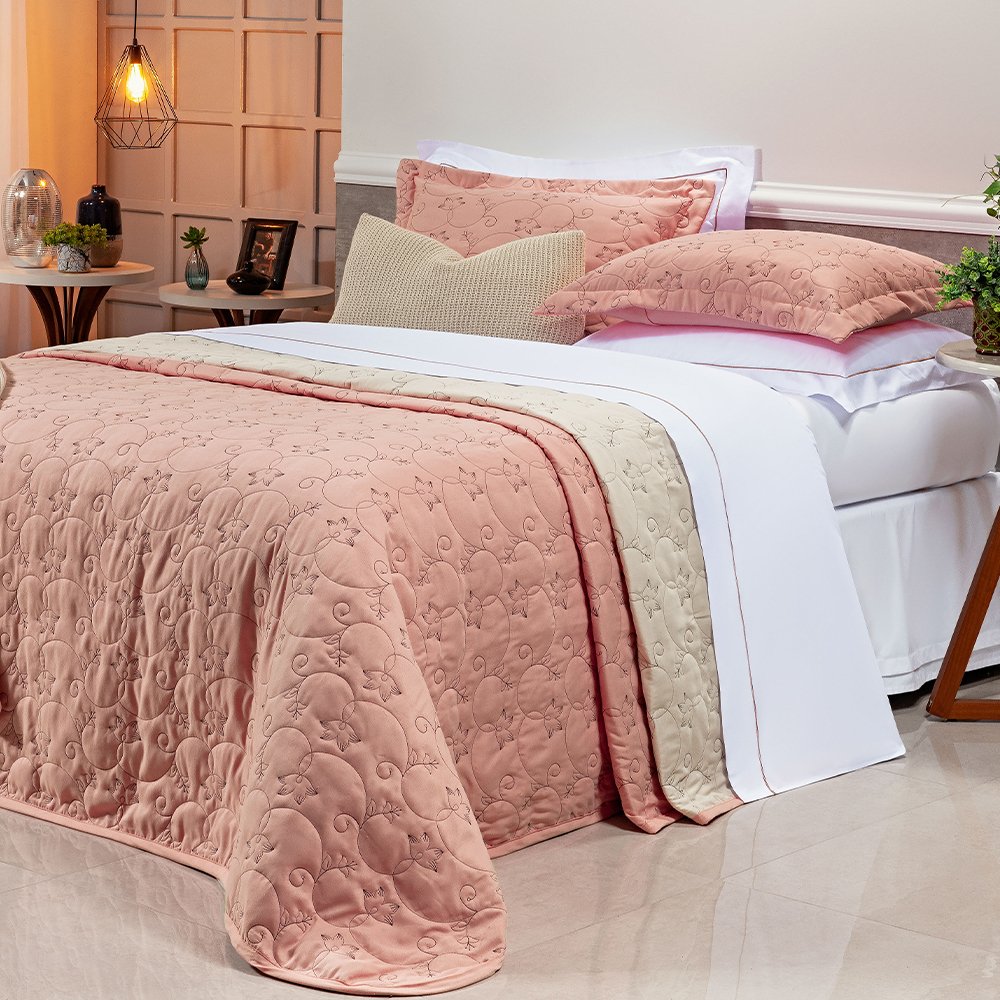 Cobre Leito Casal Queen Bouti Dupla Face Micro Percal 400 Fios 03 Peças ...