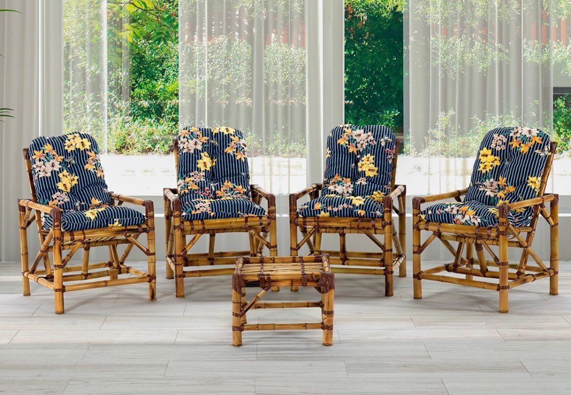 4 Cadeiras Poltronas de bambu vime direto da fabrica Art Decor E ...