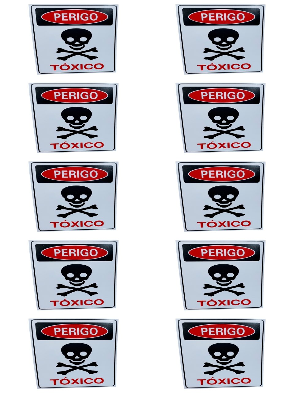 Kit Combo 10 Placa de Sinalização Perigo Toxico 20 X 30 Cm | MadeiraMadeira