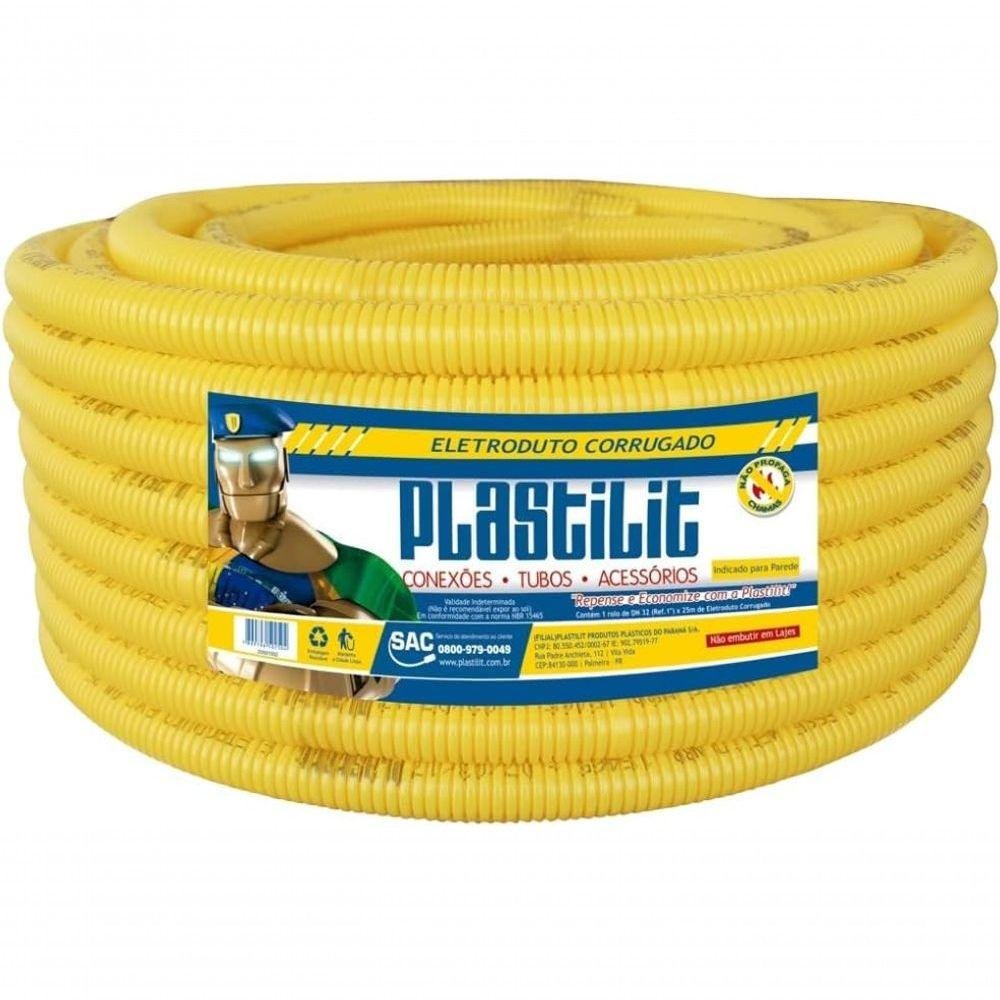 Eletroduto Flex. Corrugado Dn25mm 3-4 Rolo com 50m Plastilit ...