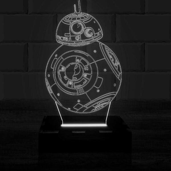 Luminária Led 3D Star Wars Bb-8 - Branco | MadeiraMadeira