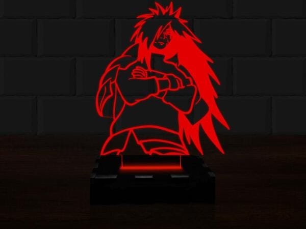 Luminária Led 3D Madara Uchiha Naruto 16 Cores e Controle | MadeiraMadeira