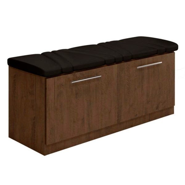 PAINEL CABECEIRA E CALÇADEIRA SAPATERIA NEW MILLE 140 CM CASTANHO SUEDE ...