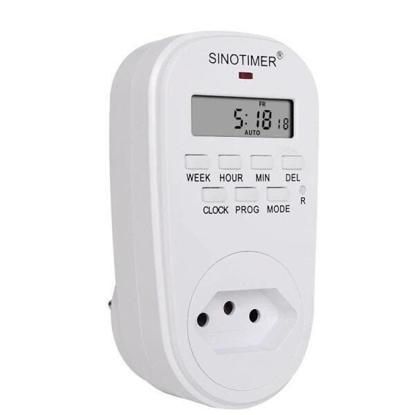Timer Temporizador Digital Para Tomada Bivolt 10A 2200W | MadeiraMadeira