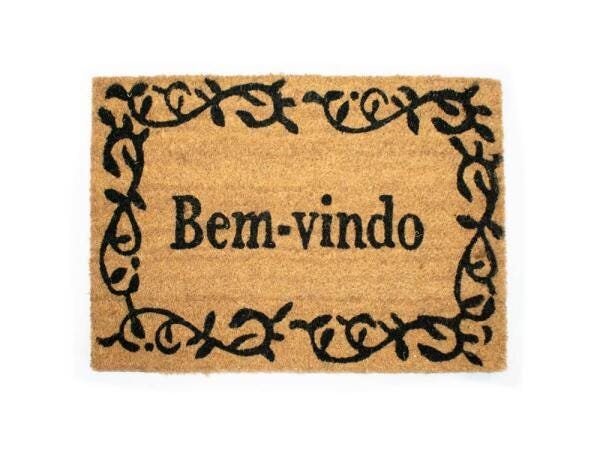 Capacho Bem-Vindo Plantas 40x60cm - Casambiente Cach002 | MadeiraMadeira