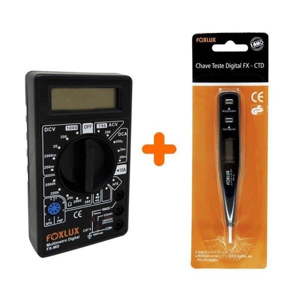 Kit Multímetro Digital com Ponta de Prova com Chave Teste Digital ...