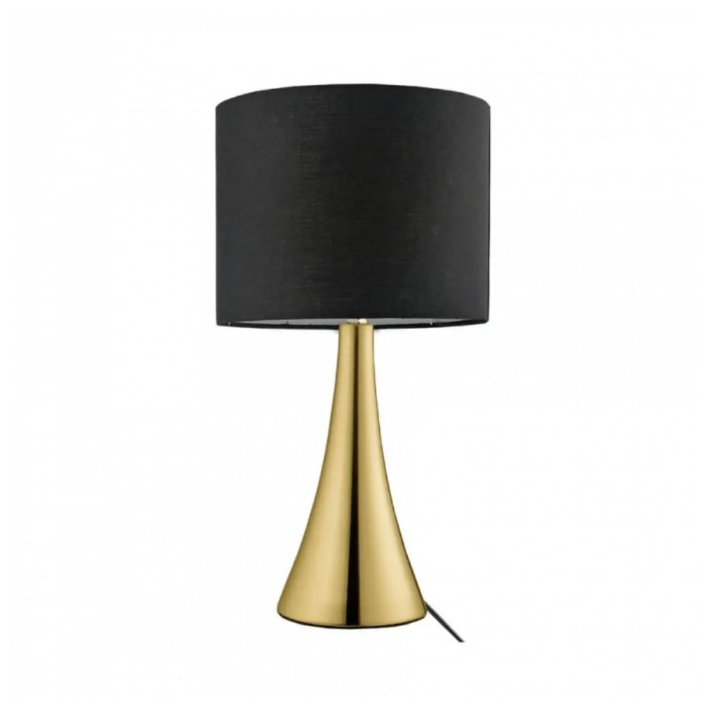 ABAJUR TURRET METAL DOURADO CUPULA PRETA | MadeiraMadeira