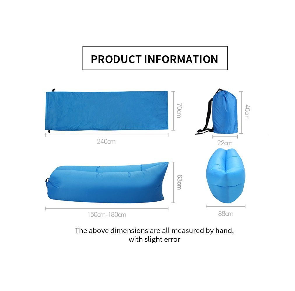 Saco De Dormir Puff Sofá Inflável Colchonete Portátil cores Lazy bag ...