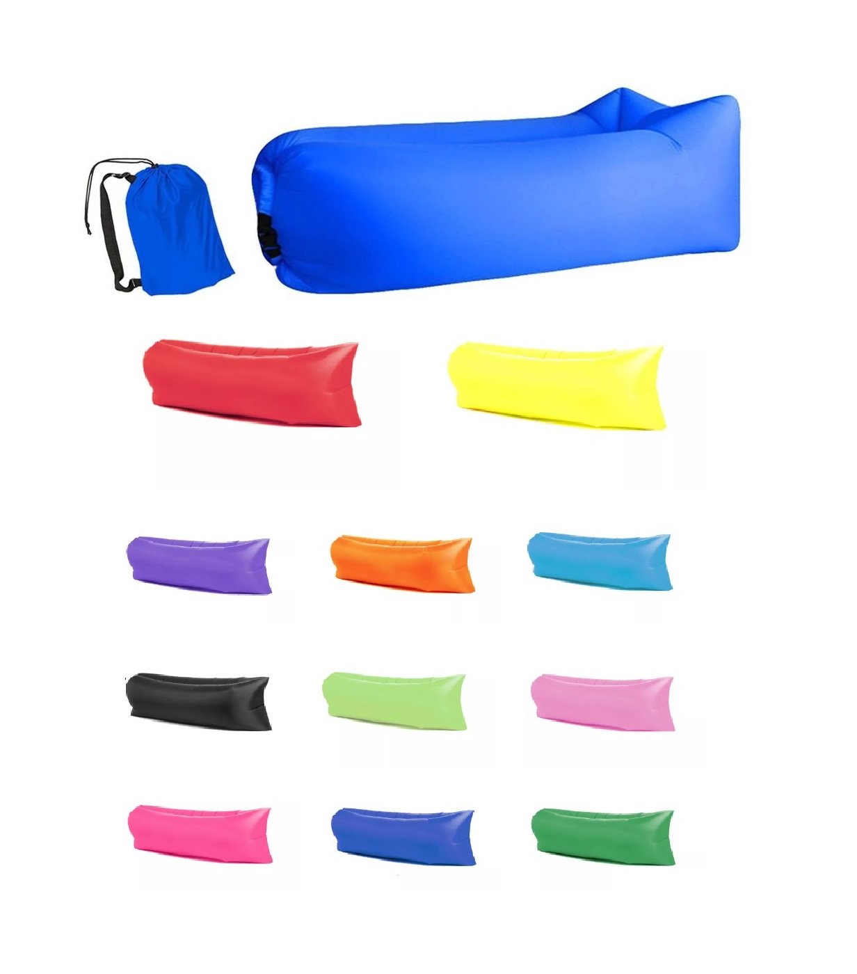 Saco De Dormir Puff Sofá Inflável Colchonete Portátil cores Lazy bag ...