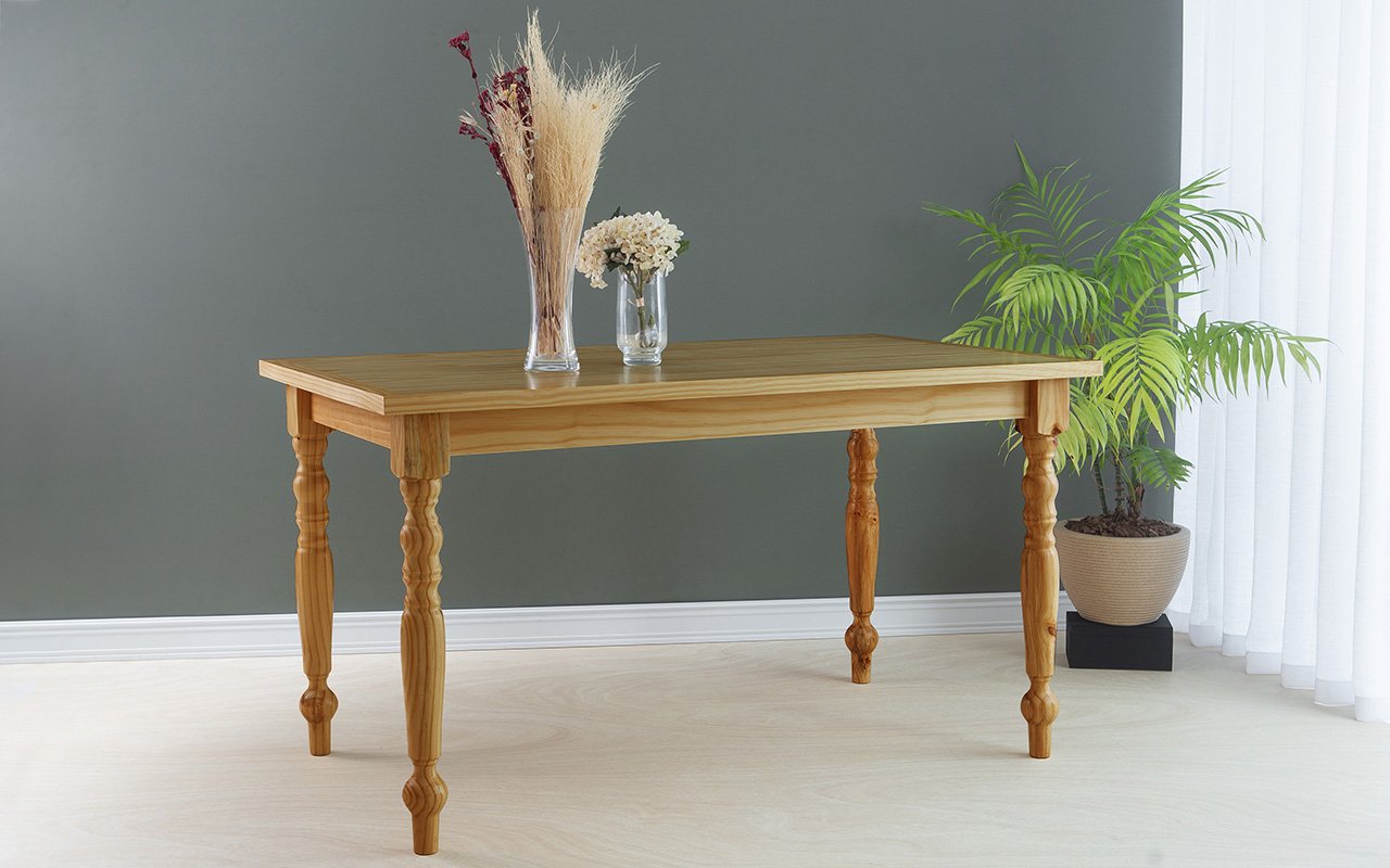 MESA RETANGULAR DE MADEIRA CAMPESINA TAMPO NÓZES PÉS VERNIZ NÓZES ...