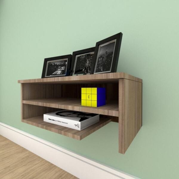 Aparador em MDF E-Nichos Simples com Nichos Marrom En42104Ap ...