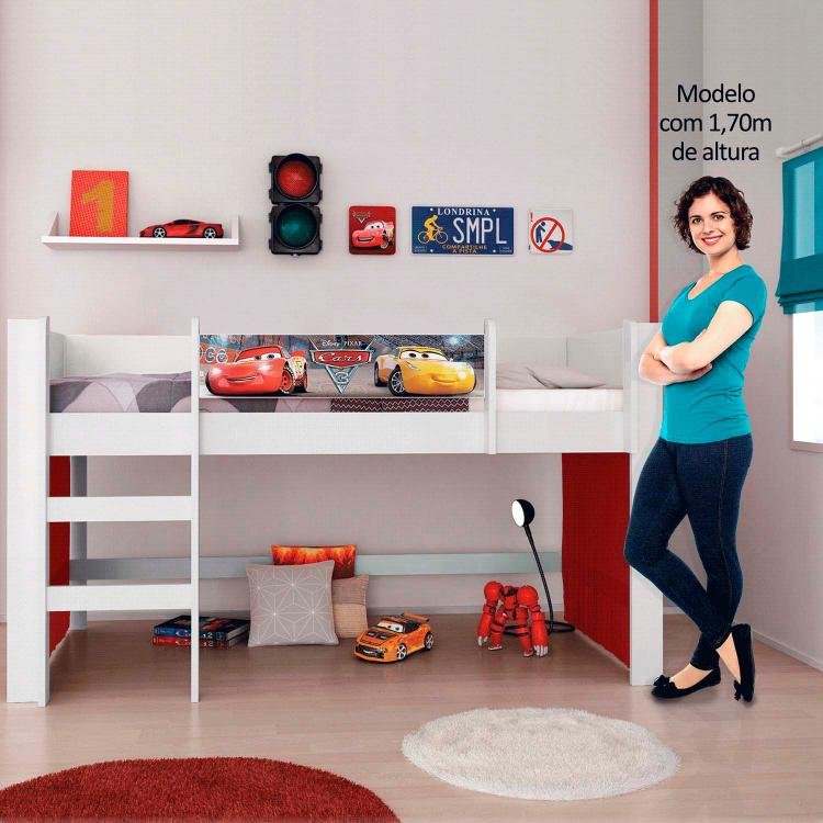 Cama Infantil Elevada Carros Disney com Escada e Escorregador - Pura ...