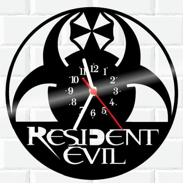 Relógio De Vinil Disco LP Parede Resident-Evil | MadeiraMadeira
