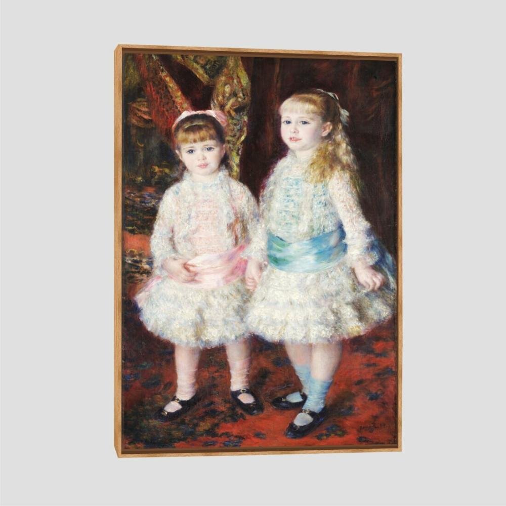 Quadro Renoir Rosa E Azul Tela Moldura Bege 63X42Cm | MadeiraMadeira