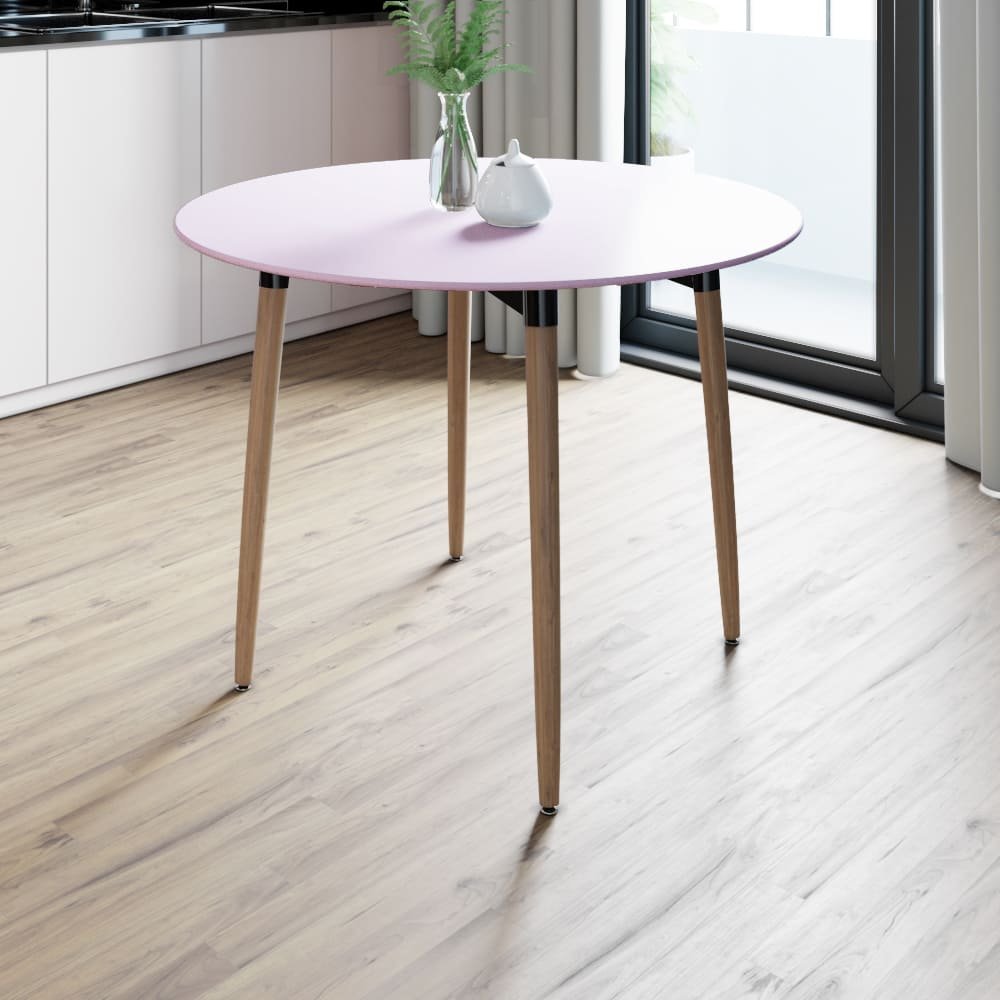 Mesa de Jantar Redonda Gardênia 70 cm com 4 Pés Palito Cor Sweet Lilac ...