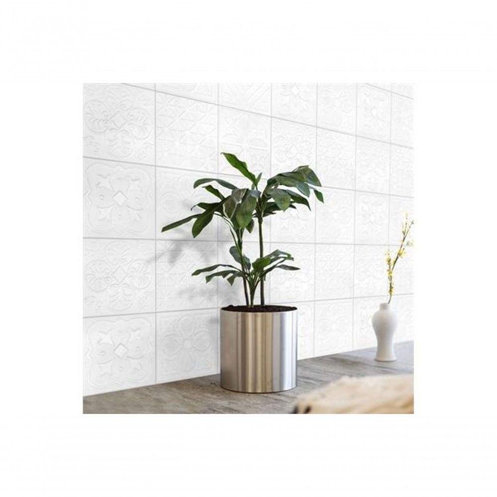 Revestimento Acetinado Borda Bold Viena Bianco 20X20Cm | MadeiraMadeira