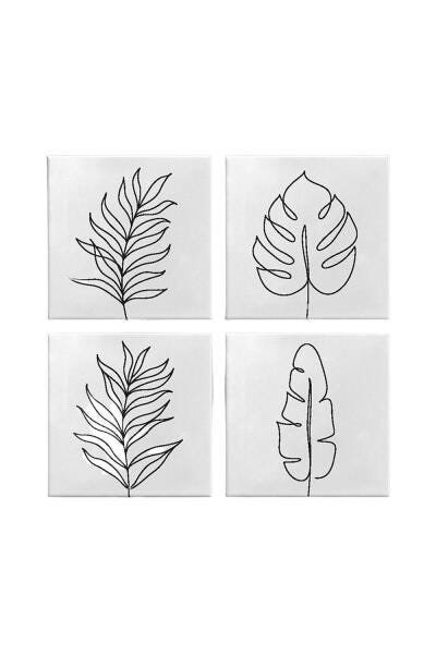 Conjunto 4 Azulejos Plantas 15 X 15Cm | MadeiraMadeira