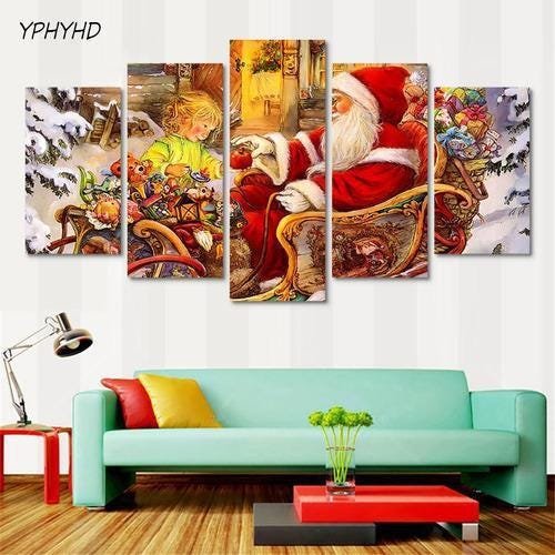 Kit 5 Quadros Decorativos Natalinos Noel Natal | MadeiraMadeira