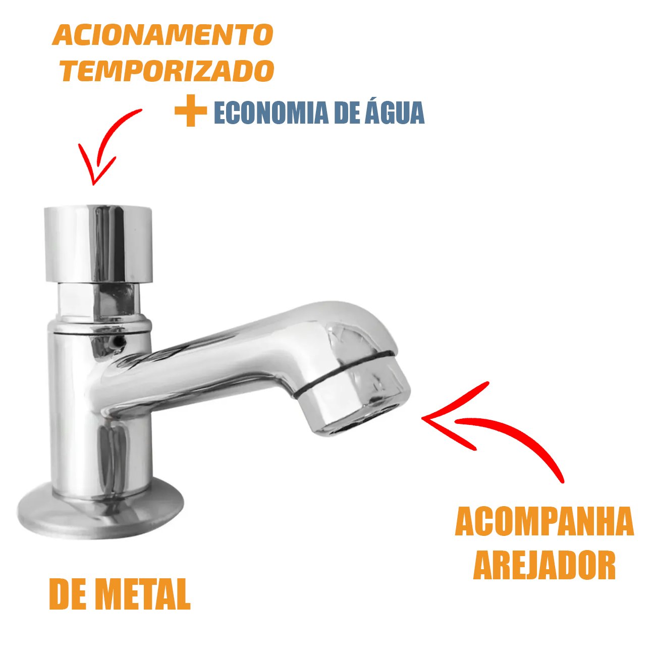 Torneira Lavatorio Banheiro Automatica Pressmatic Metal | MadeiraMadeira