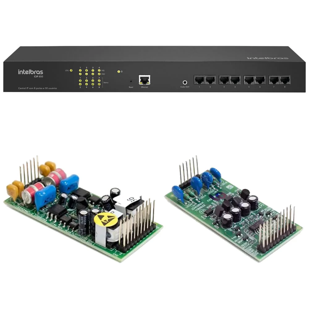 Kit PABX IP 50 Ramais Voip CIP 850 Gateway Com 2 Linhas e 2 Ramais ...