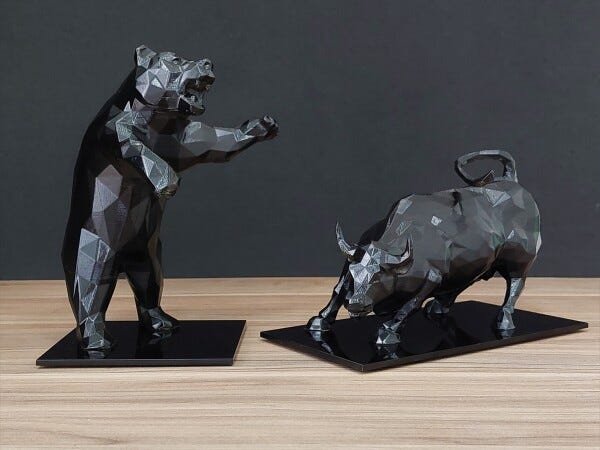 Touro e Urso de Wall Street Bolsa de Valores Mercado Financeiro Nova ...