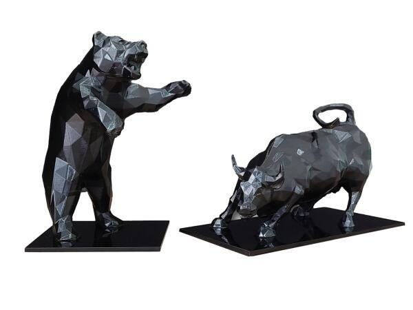 Touro e Urso de Wall Street Bolsa de Valores Mercado Financeiro Nova ...