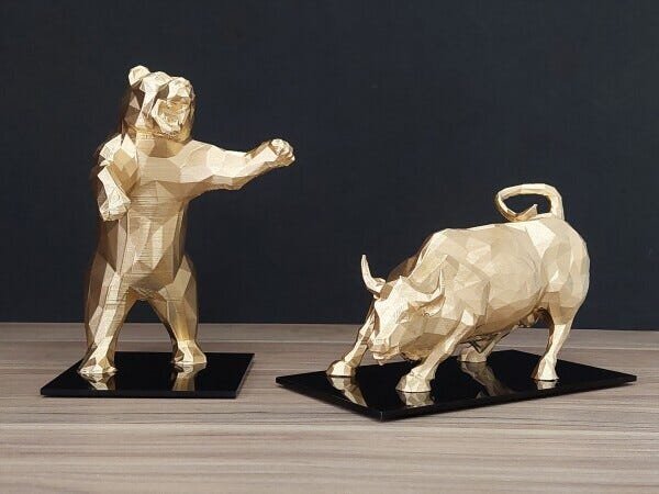 Touro e Urso de Wall Street Bolsa de Valores Mercado Financeiro Nova ...