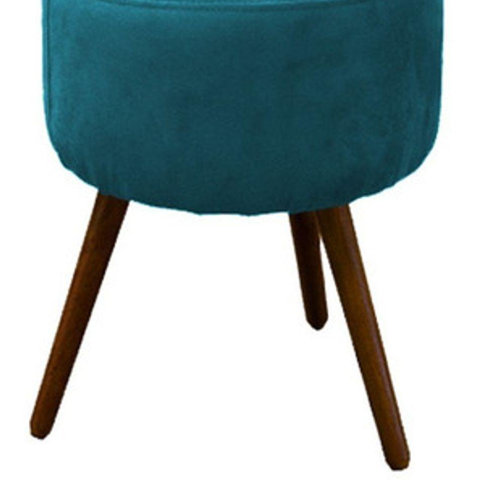 Puff Redondo Palito Mel Azul Turquesa | MadeiraMadeira