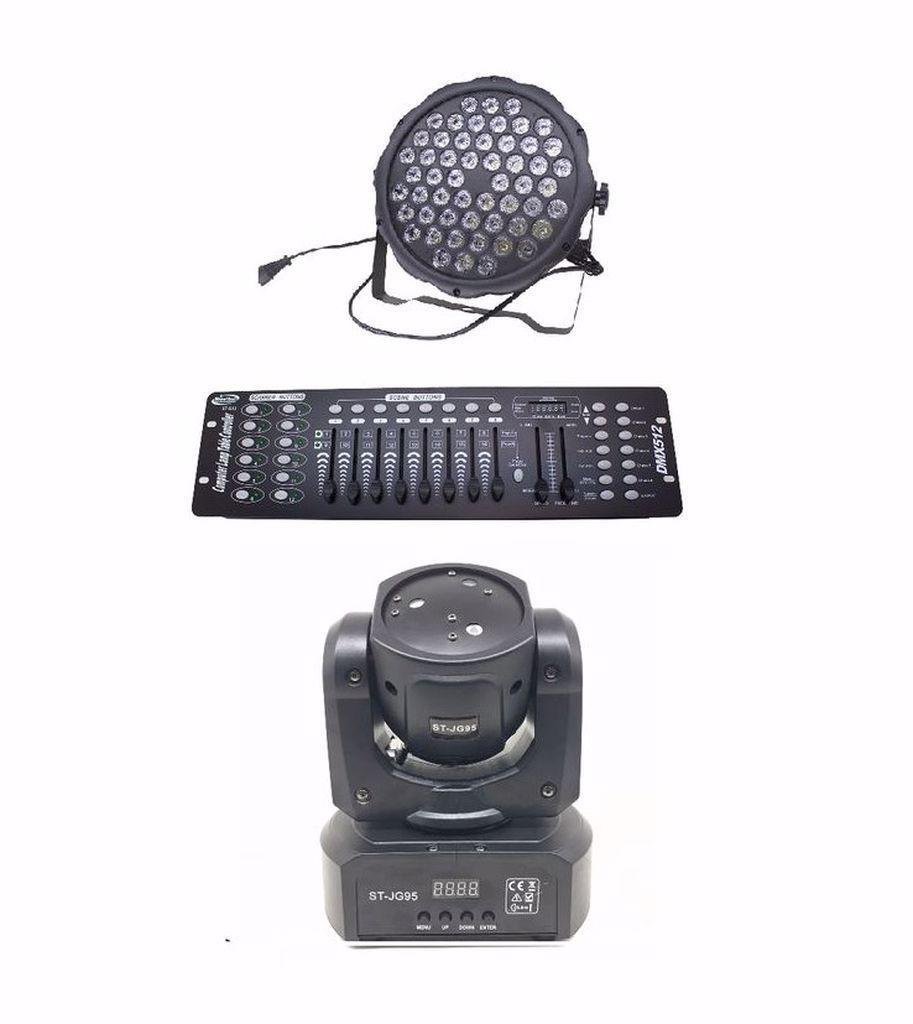Kit 2Par Led Slim 54X3W 4Mini Laser Beam Rgb 60W Dmx 512 | MadeiraMadeira