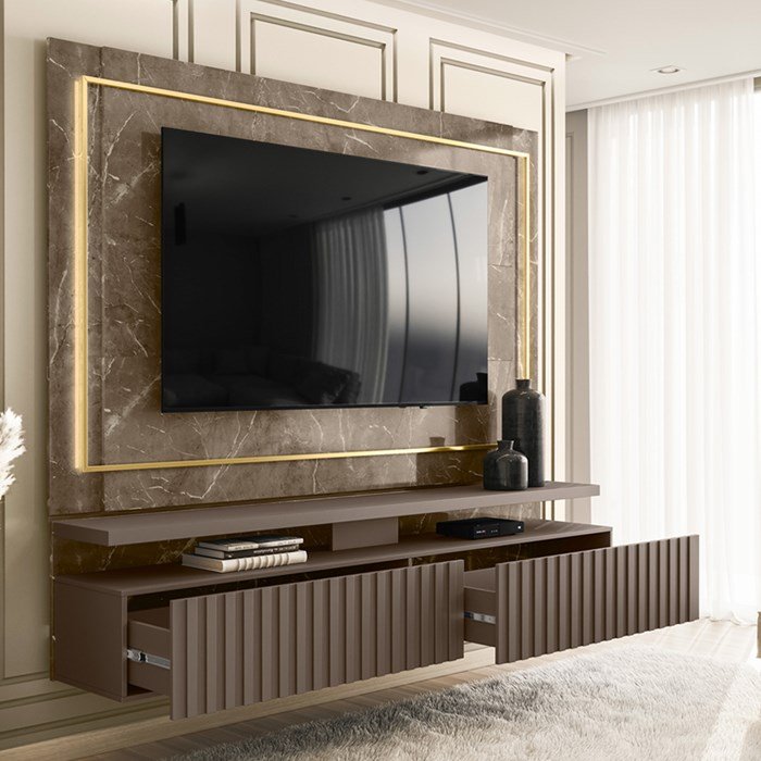 Painel Bancada Suspenso Para TV 75 Polegadas 2851 Imperial Sepia ...