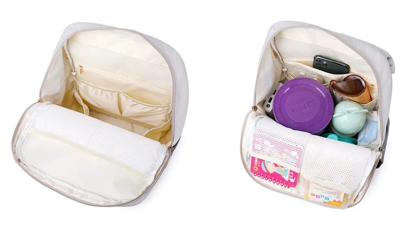 Mochila Maternidade Multiuso Famicare Cinza com Rosa | MadeiraMadeira