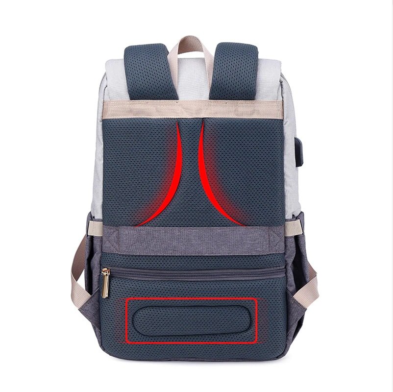 Mochila Maternidade Multiuso Famicare Cinza com Rosa | MadeiraMadeira